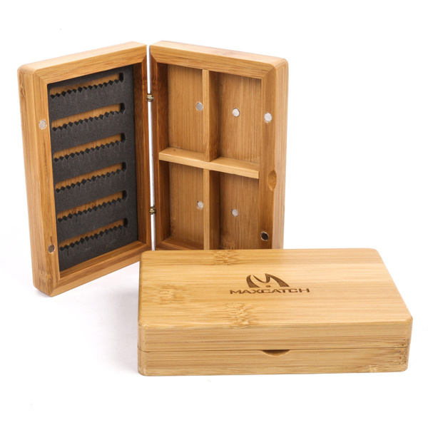 Maxcatch Bamboo Magnetic Fly Box with 4 Compartment | Wish
