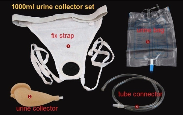 Male Urine Bag Urine Collection Set Breathable Urinal Spill Proof Bag ...