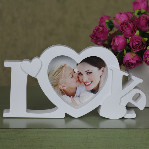 Pure Love Photo Frame White Heart Shape with For New Baby and Sweet ...