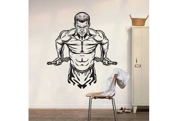 Home Décor Sport wall sticker Athlete decor Muscle vinyl sticker Brawn ...