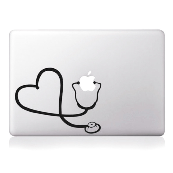 Stethoscope Heart Vinyl Decal Sticker Skin for Apple MacBook Pro Air ...