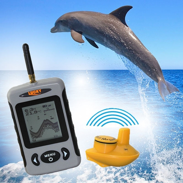 Lucky FFW718 Wireless Fish Finder Alarm 40M/120FT Sonar Depth Ocean ...