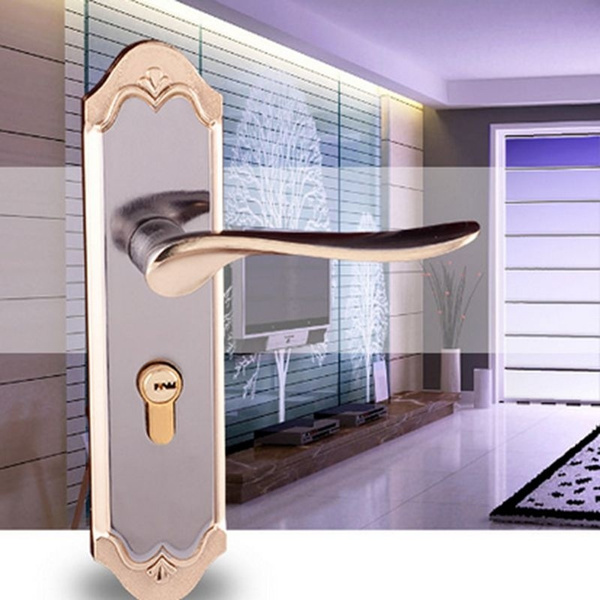 Interior door lock room door locks titanium bearing wood door handle ...