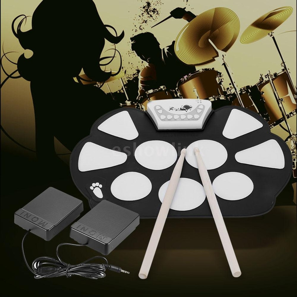 Electronic Drum Portable Electronic Roll up Drum Pad Kit Silicon ...