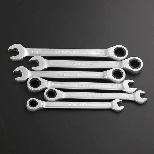 YOFE Size 8-13mm Ratchet Spanner Combination wrench a set of keys ...