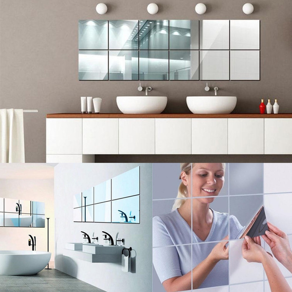 9Pcs/16Pcs Square Mirror Wall Stickers | Wish