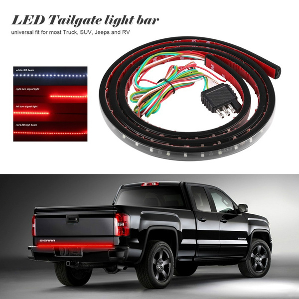 49"/60" Red White LED Strip Light Bar Reverse Brake Turn Signal Tail ...