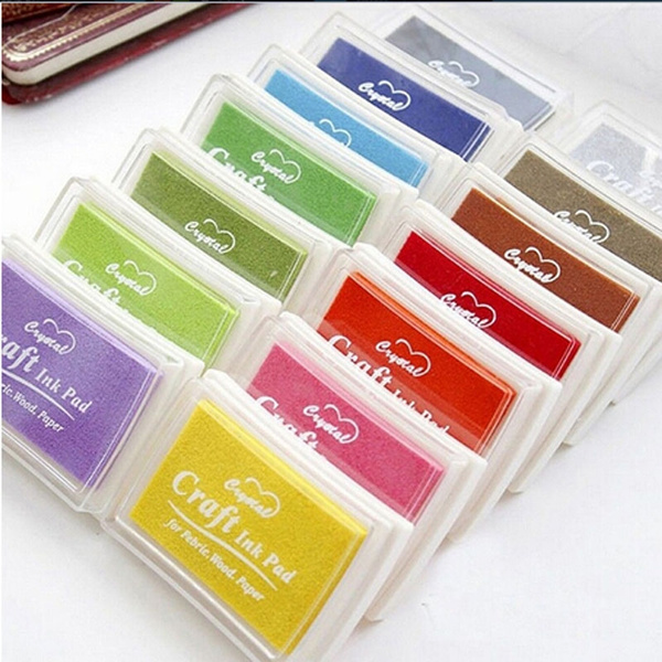 New Child-safe Craft Oil Based Ink Pad Rubber Stamps Fabric Wood Paper ...