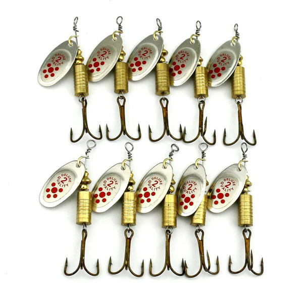 10/5pcs set Spoon Lure Fishing Bait Spinner Fresh Sea Salt water Coarse ...