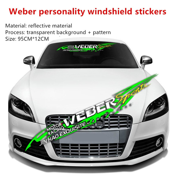 The windshield transparent stickers Webb personality English mix front ...
