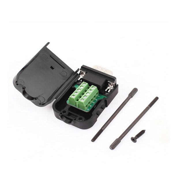 DB9 female 9Pin D-Sub Connector solderless Terminal Board Plastic Cover ...
