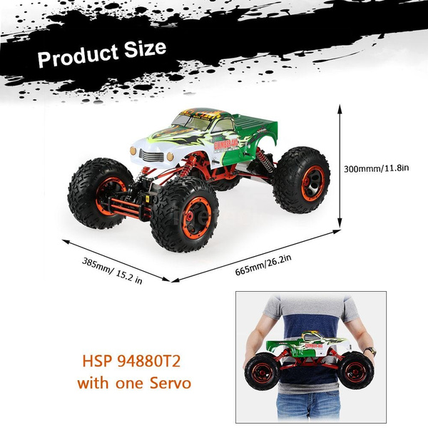 HSP 94880T2 1/8 2.4Ghz 2CH 4WD Powered RTR Rock Crawler RC Car w/ 1 ...