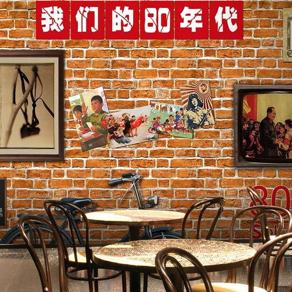Nostalgic Brick Wall Wallpaper 80s Retro Wallpaper Background Theme ...