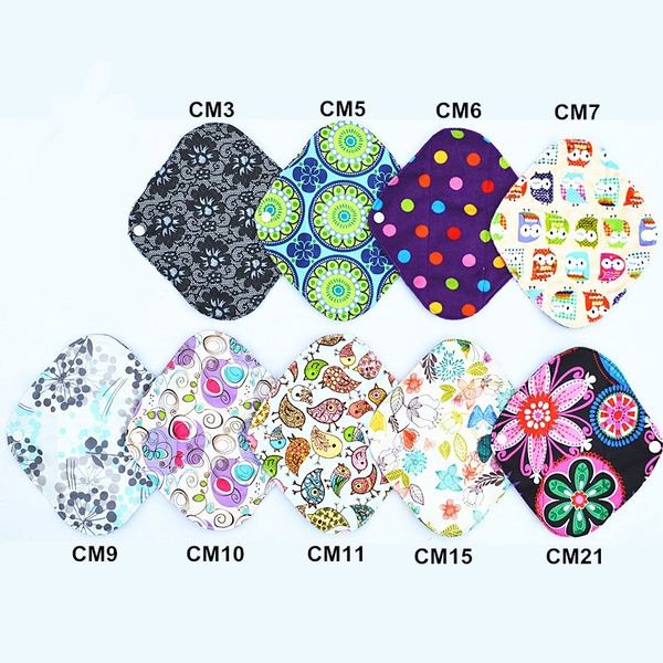 6/lot Pack 8" Panty Liners Reusable Washable Bamboo Charcoal Cloth Mama ...