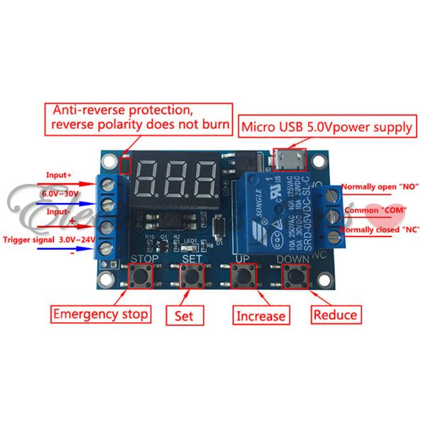 Micro USB 5V LED Display Automation Digital Delay Timer Switch Relay ...
