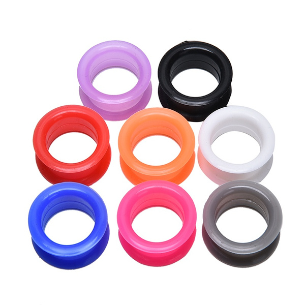 1 Pair Large Flare Soft Silicone Ear Gauges Soft Ear Plugs Ear Tunnels ...