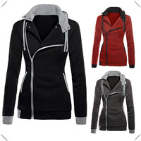 Jamickiki 7 Colors Slim Fit Mixed Color Long Sleeve Zip Up Hooded ...