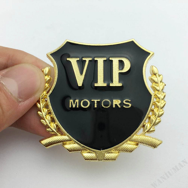 Golden Metal Badge VIP Car Trunk Motorcycle Gas Fuel Tank Emblem Decal ...