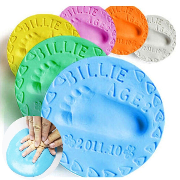 Baby Care Air Drying Soft Clay Baby Handprint Footprint Imprint Kit ...