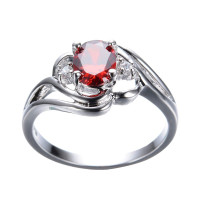 Fashion Women 925 Sterling Silver Oval Cut Natural Red Ruby Gemstone ...