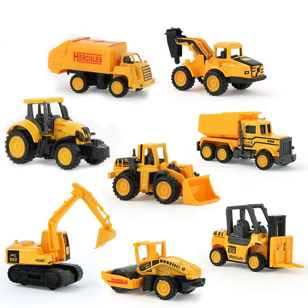 8 types Diecast mini alloy construction vehicle Engineering Car Dump ...