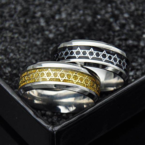 Jewish Star Of David Design 316L Stainless Titanium Steel Men Women ...