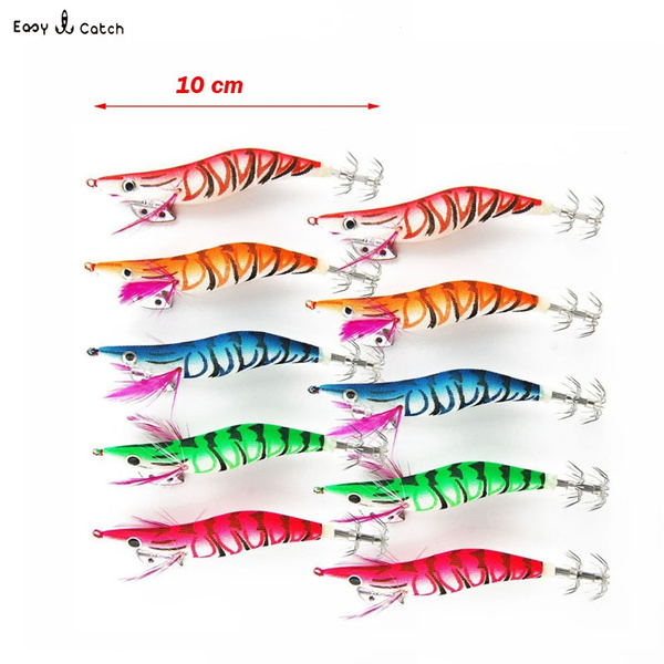 1 pieces Fishing Lure Squid hook Jigs Hard Lures Jig Hook wood shrimp ...
