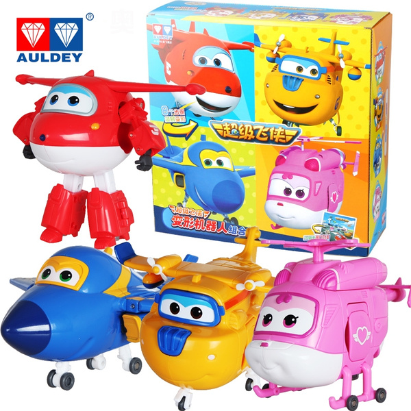 4pcs/set Big 12cm ABS Super Wings Deformation Airplane Robot Action ...
