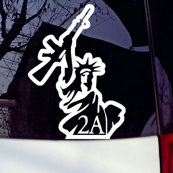 Lady Liberty Gun Car Sticker Rights 2nd Amendment NRA AR15 Molon Labe ...