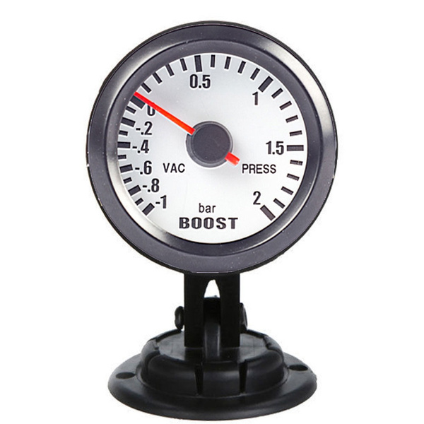 2" 52mm Car Gauges White Screen Black Shell Pointer Bar Turbo Blue LED ...