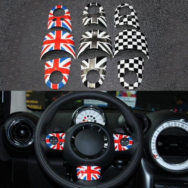 3pcs Car Styling Steering Wheel Internal Decoration Sticker For Mini ...