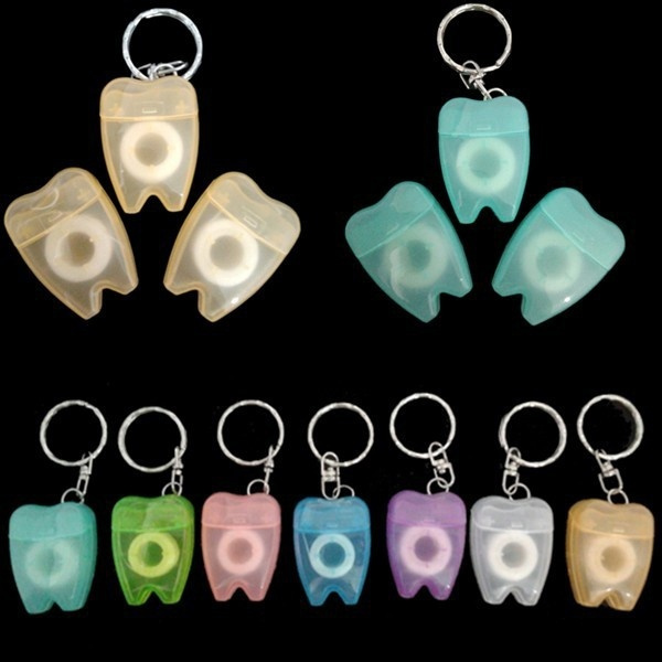 1pc 2 in 1 Deep Clean Ultra Floss Portable Teeth Shape Key Chain | Wish