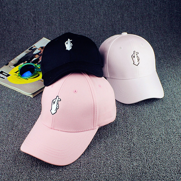 Summer Love Gestures Finger Embroider Golf Baseball Cap Flipper Little ...