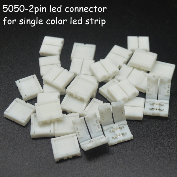 100pcs 10mm Width 2 Pin Solderless Led Strip Connector Lighting ...
