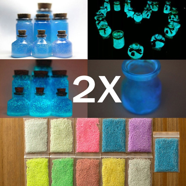 2X Colorful Super Fluorescent light particles Glow Pigment Gloss Glossy ...