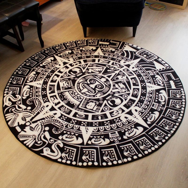 Mayan Totem Round Carpet Living room Anti-slip Floor Mats Rugs | Wish
