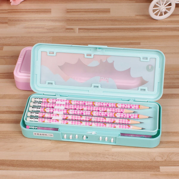 Children's School Supplies Cartoon Pencil Cases With Lock Student ...