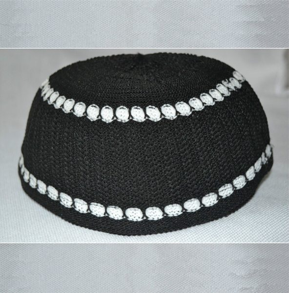 Embroidery Muslim Prayer Hat Crochet Islamic Headwear Arabic Taqiyah Kufi Cap for Men | Wish