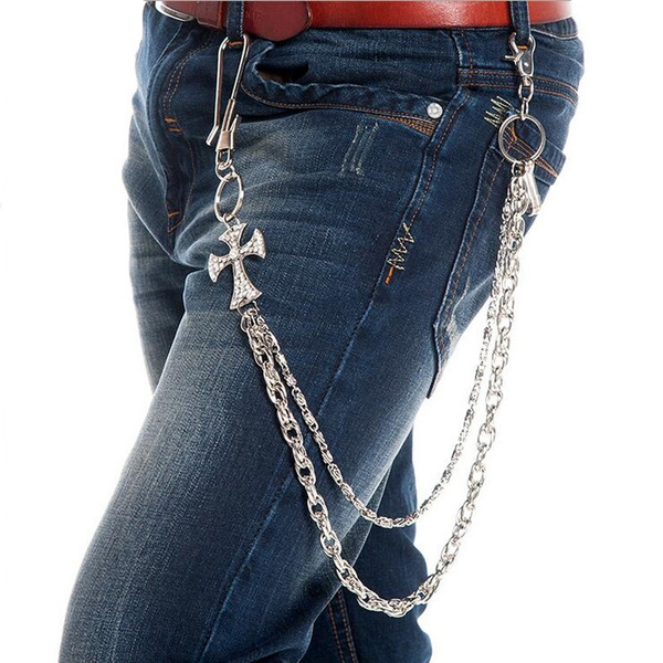 Men Punk Fashion Trousers Chain Silver Alloy Plating Waist Chain Gifts ...