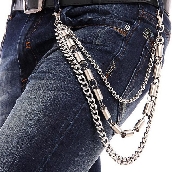 Men Punk Fashion Trousers Chain Silver Plating Alloy Hook Chain | Wish