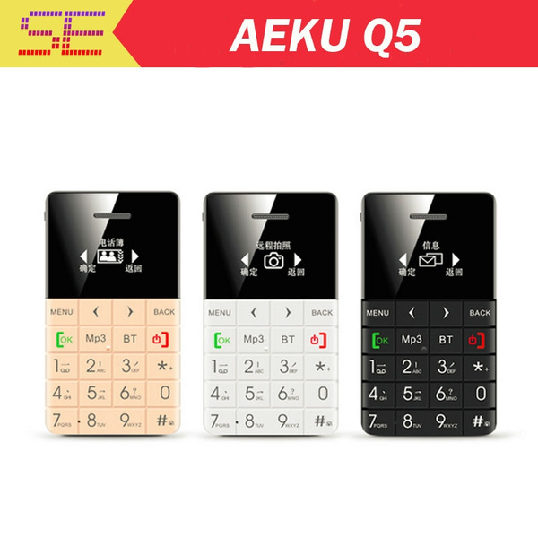AIEK QMART Q5 M5 Card Mobile Phone 5.5mm Ultra Thin Pocket Mini Phone ...