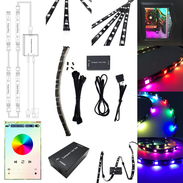 Computer Case LED Strip Light PC Software Control 50 Patterns ...