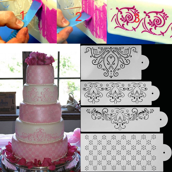 Princess Lace Cake Stencil Set Cake Border Craft Stencils Set ...