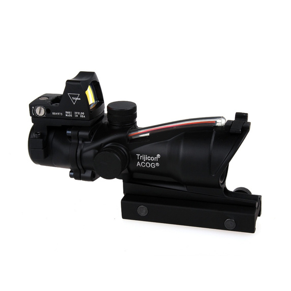 Tactical Trijicon ACOG Style 4X32 Real Fiber Optics Red Illuminated ...