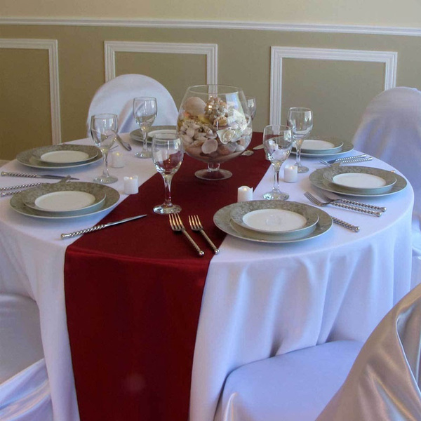 Satin Table Runner Wedding Party Event Christmas Venue Decorations 30cm ...