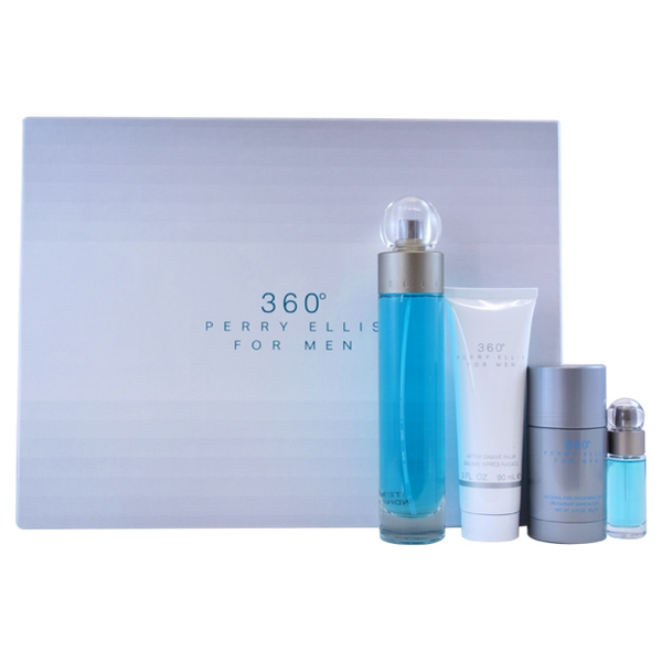360 by Perry Ellis for Men - 4 Pc Gift Set 3.4oz EDT Spray, 3oz After ...
