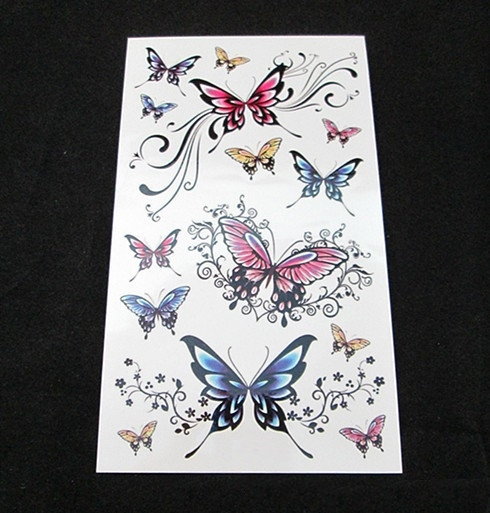 Set of 5 pcs Beautiful Butterfly Tattoo Stickers,Waterproof Temporary ...