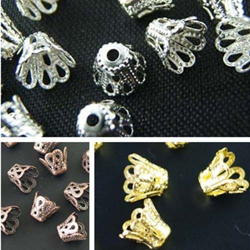 Gold /Silver/Copper Plated Cup Bead Caps Diy Jewelry Findings 6mm 8mm ...