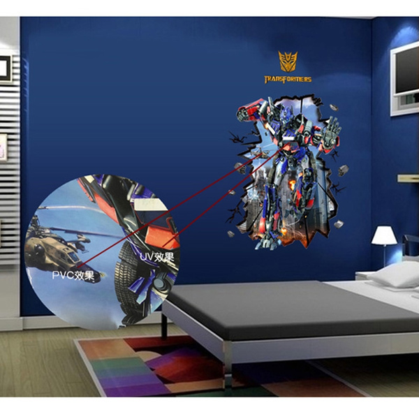 3D Transformers Optimus Prime Wall Sticker Decal Mural Removable Art ...