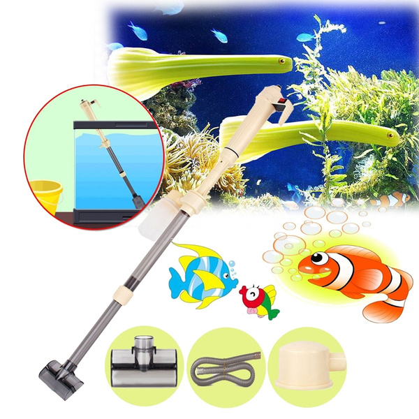 Electric Aquarium Syphon Fish Tank Pump Vacuum Gravel Water Filter Wash ...